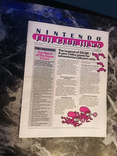 NINTENDO FUN CLUB Vol 1 No 2 Newsletter Magazine Summer 1987 Nice ...