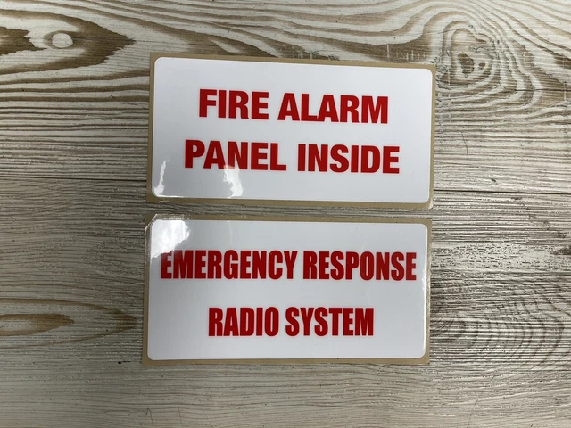 EMERGENCY RESPONSE RADIO System Fire Alarm Panel Decal Stickers Safety ...