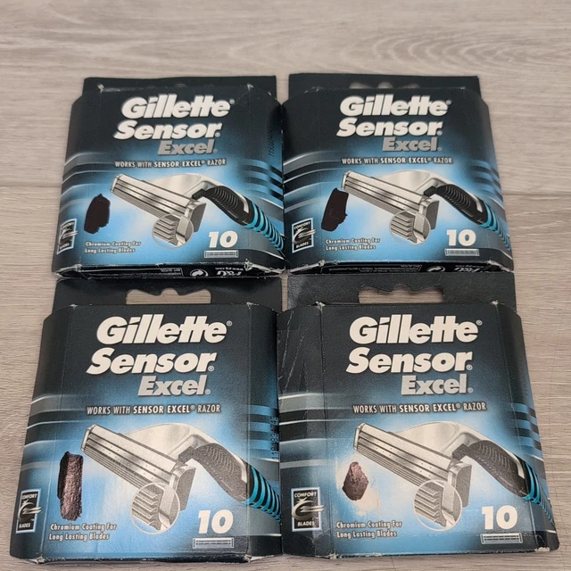 LOT OF FOUR 10 Pack Cartridges Gillette Sensor Excel Refill Razor ...