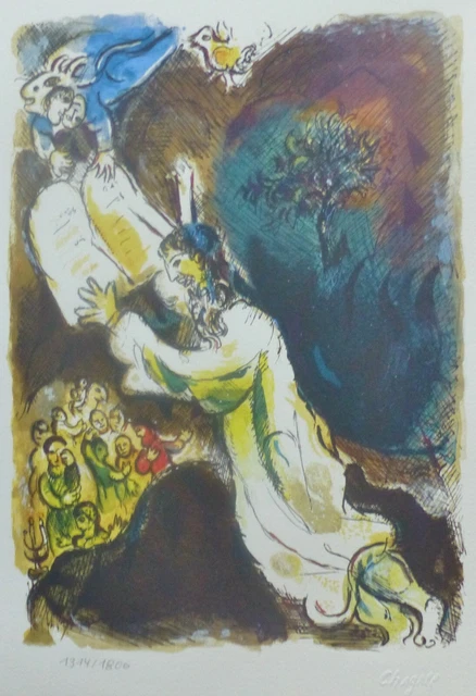 MARC CHAGALL EXODUS Moses + 10 Gebote Unterzeichnet Hand Nummeriert ...