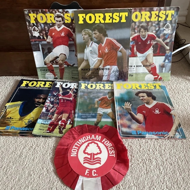 NOTTINGHAM FOREST EARLY 80s Collection 9 Programmes 1 X Early Rosette £ ...