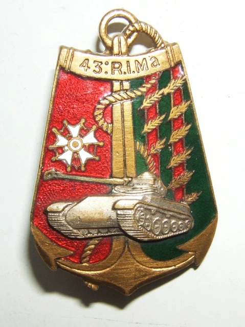 INSIGNE 43° REGIMENT D'INFANTERIE DE MARINE - 9 PALMES - Drago EUR 8,00 - PicClick FR