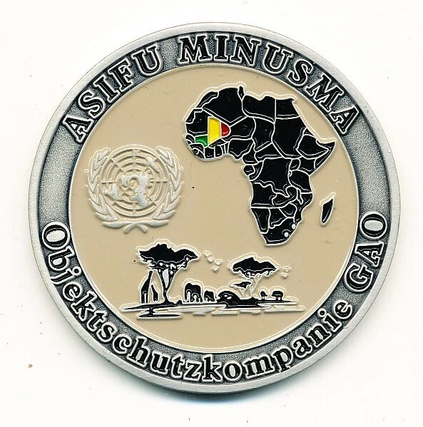 CHALLENGE COIN MEDAILLE Bundeswehr 4. Kontingent MALI MINUSMA ObjSchKp ...