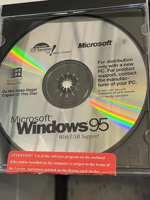MICROSOFT WINDOWS 95 CD-ROM Disc Only Win 95 $14.99 - PicClick CA