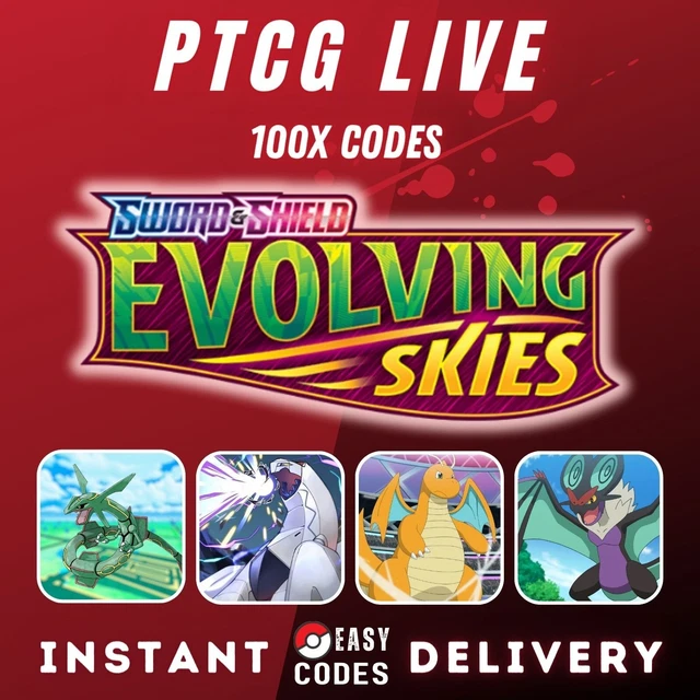 100 EVOLVING SKIES Codes Booster Pokemon TCG Live Pack INSTANT DELIVERY ...