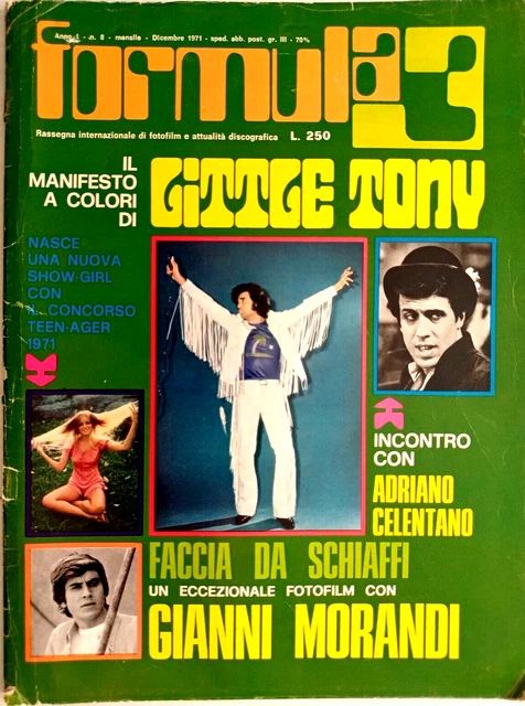 FORMULA 3 1971 N°8 Raffaella Carra'+Celentano+Poster Little Tony -Sc.25 ...