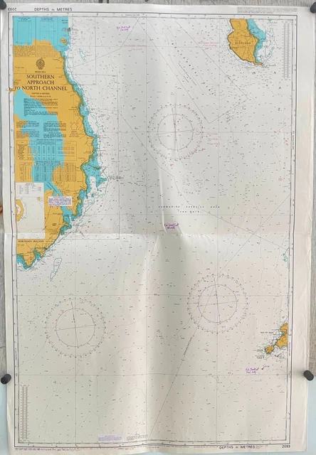 AMIRAUTÉ 2093 SUD Approach To Nord Canal Nautique Genius Carte Tableau ...