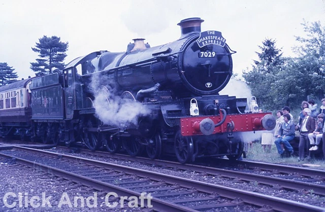 35MM SLIDE BR British Railways Steam Train GWR 4073 Class No. 7029 Clun ...
