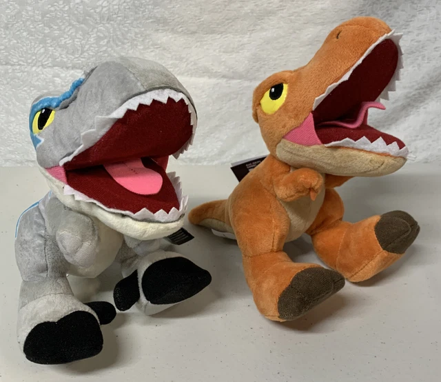 JURASSIC WORLD DINOSAUR Plush Set Velociraptor Tyrannosaurus Rex 6 ...