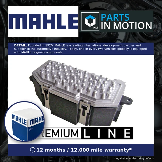 HEATER / BLOWER Resistor fits VW Regulator Rheostat Mahle 3C0907521D ...