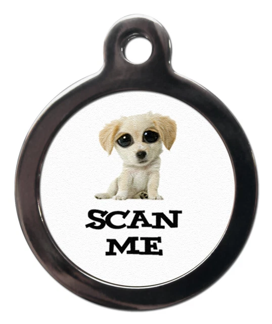 PET ID TAG SCAN ME CARTOON LABRADOR Picture tag 2 sizes £8.99 - PicClick UK