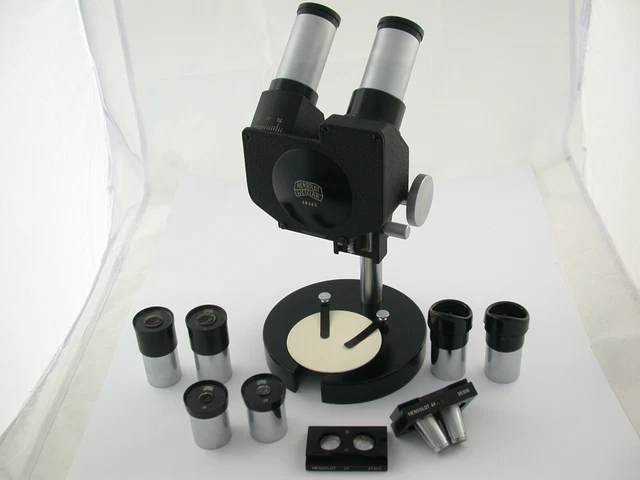 HENSOLDT MICROSCOPE BINOCULAR Binocular 8 Eyesight 2 Lens Microscope ...