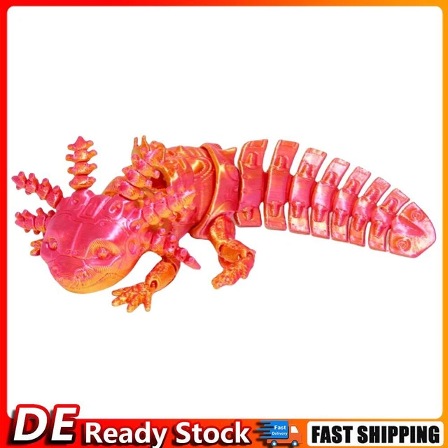 3D PRINTED AXOLOTL Toy Articulated Mechanical Axolotl Figurine Gifts ...
