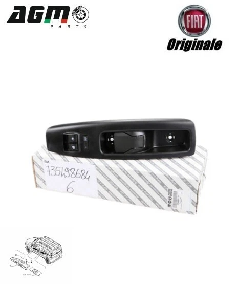 INTERRUPTEUR CONSOLE PORT SX Original Fiat Doblo Ducato Jumper ...