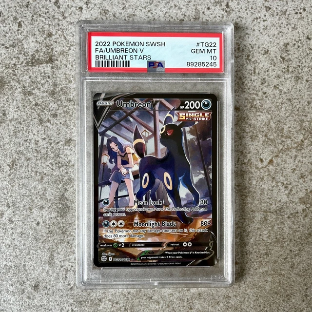 PSA 10 UMBREON #TG22 Full Art VMAX - Brilliant Stars 2022 Pokemon Card ...