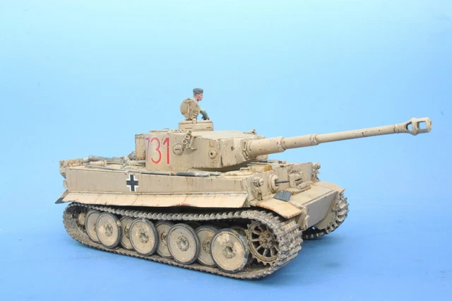 1:35 PANZER TANK Diorama DAK Tiger I 731 Abt.501 Tunisa gebaut built ...