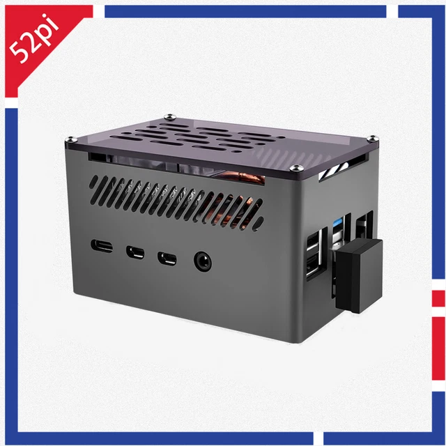 RASPBERRY PI 4 Model B Aluminum Case with M.2 SATA SSD Adapter board ...
