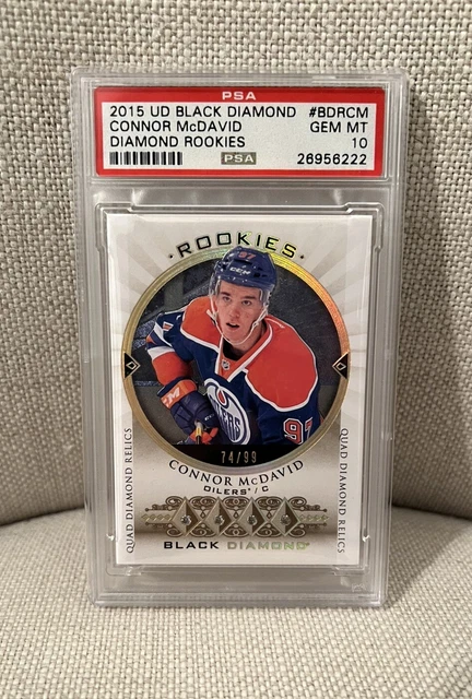 2015-16 UD BLACK DIAMOND CONNOR MCDAVID #BDR-CM 74/99 QUAD Rookie PSA ...
