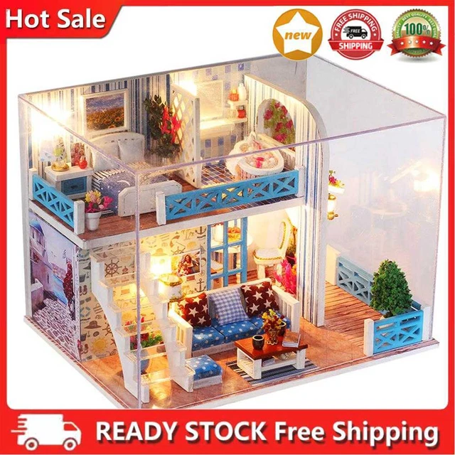 WOODEN DIY SEAVIEW House Toy Assembly Building Model Miniature ...