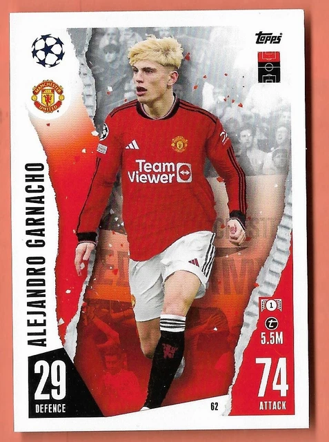 TOPPS MATCH ATTAX 2023-2024 CARD N.62 Alejandro Garnacho Manchester ...