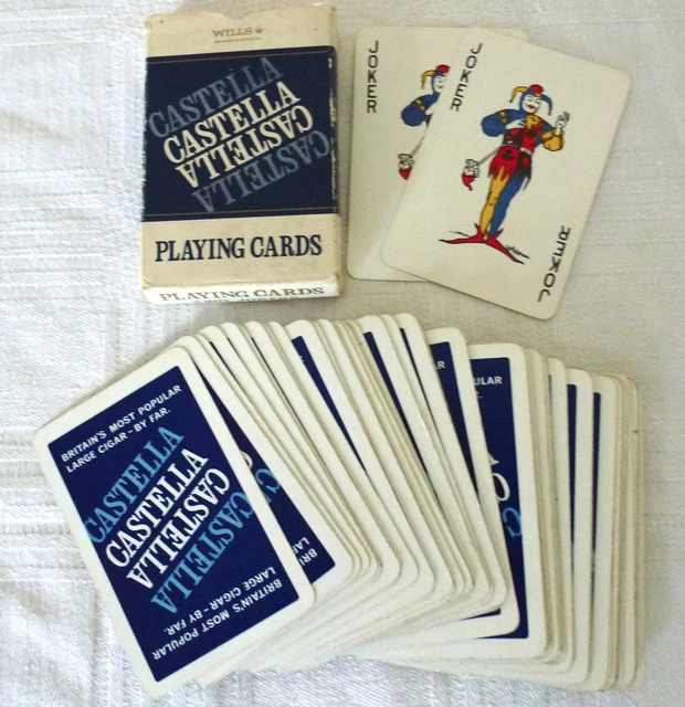 VINTAGE WILLS TOBACCO Castella Cigars Playing Cards Full Set 54 Cards ...