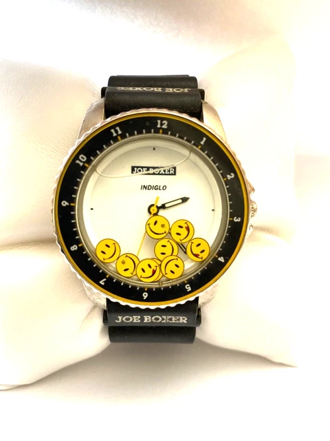 TIMEX MENS INDIGLO Joe Boxer Vintage Quartz Smiley Face 50 ATM WR Strap ...