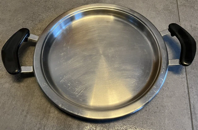 AMC PFANNE GRIDDLE Steak Pfanne Edelstahl Grillpfanne 24,5/28cm Silber ...