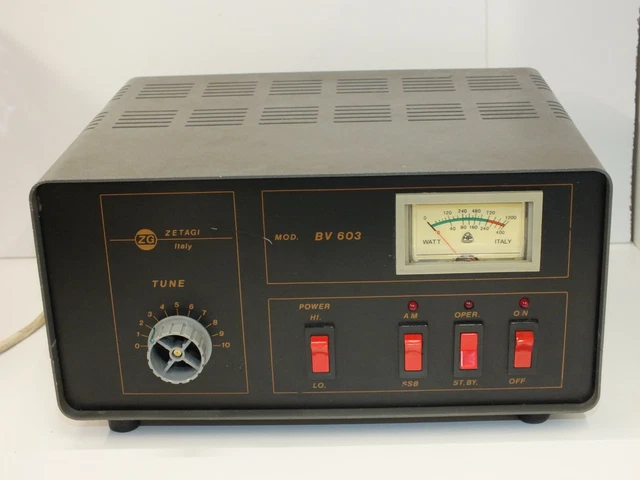 ZETAGI BV 603 300/600w Linear Power Amplifier AM/SSB - Ham Radio - 240v ...
