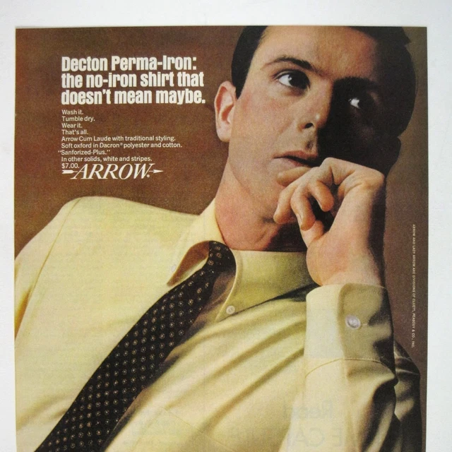 PRINT AD DECTON Shirt No-Iron MOD Men Fashion Arrow 1960s Vintage £13. ...
