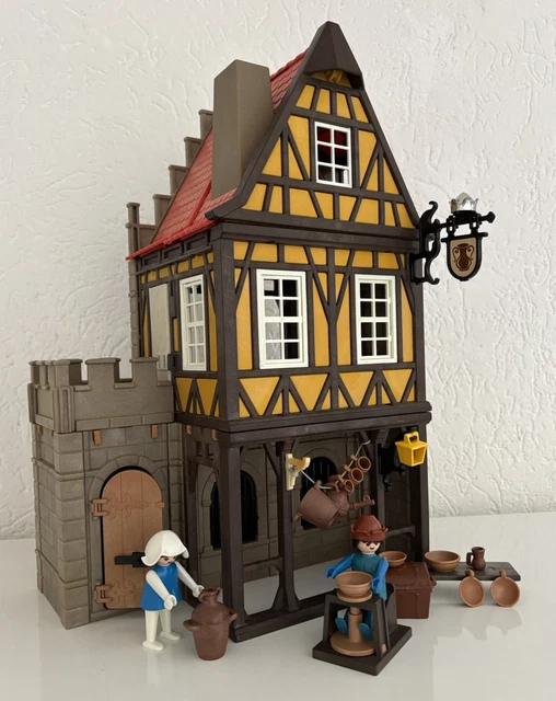 PLAYMOBIL KLICKY RITTER: 3455 Fachwerk Töpferei / Fachwerkhaus f. Burg ...
