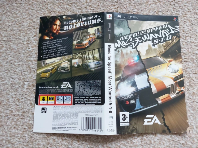 SONY PSP NEED for speed most wanted inlay insert artwork cover only $3. ...