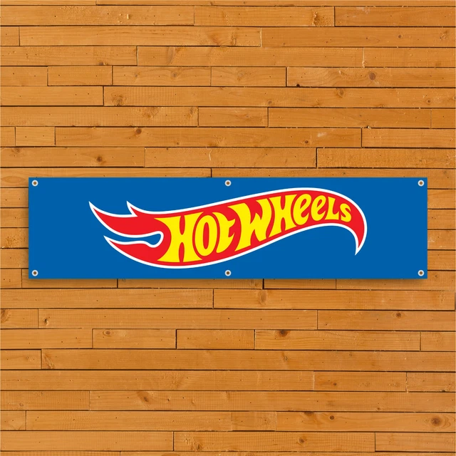 HOT WHEELS LOGO PVC Banner Garage Workshop Sign Trackside Display ...