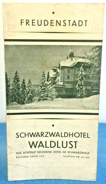 VINTAGE SCHWARZWALD FREUDENSTADT Hotel Waldlust Germany Travel Brochure ...