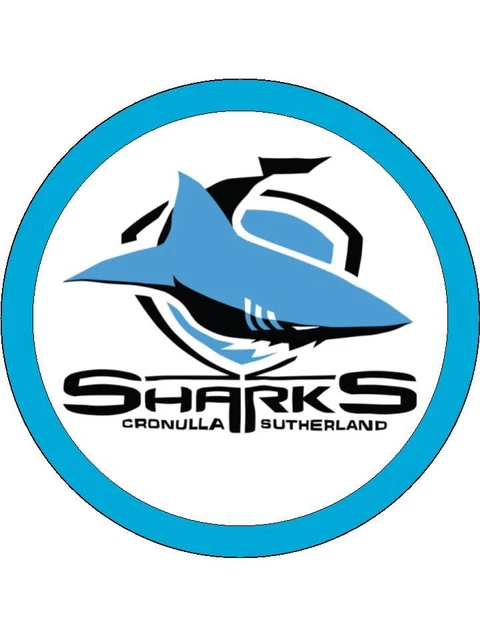 CRONULLA SHARKS RUGBY Cake Toppers Edible Wafer Sports Cake Decoration ...