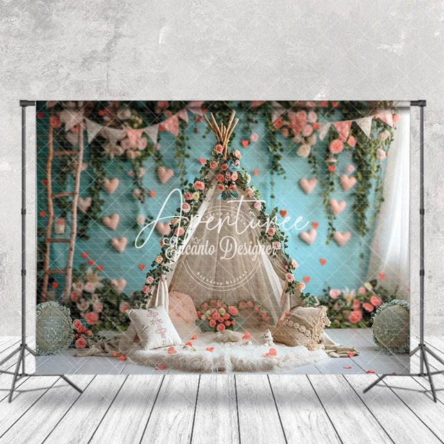 TEAL WALL PINK Floral Tent Wedding Photo Backdrop $37.90 - PicClick AU