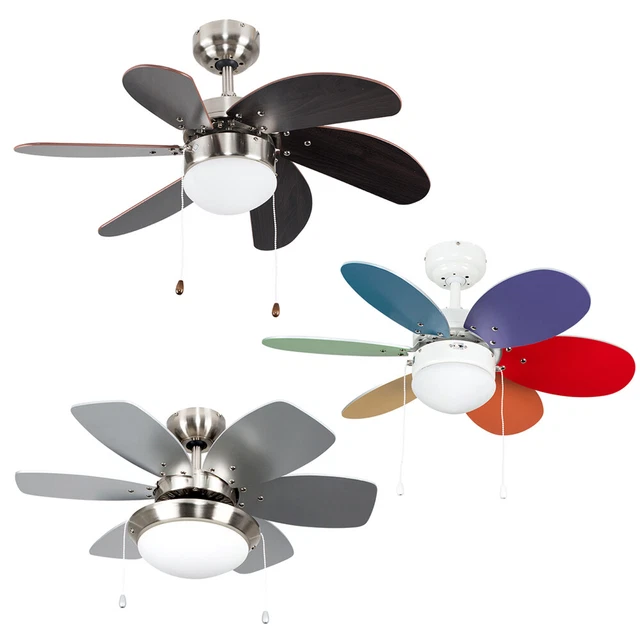 MODERN 30& / 36" Cooling Ceiling Fan Reversible Directional Motor Light ...