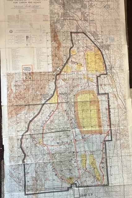 RARE VINTAGE FORT Carson Army Map W Firing Ranges Free Bonus Canon City ...
