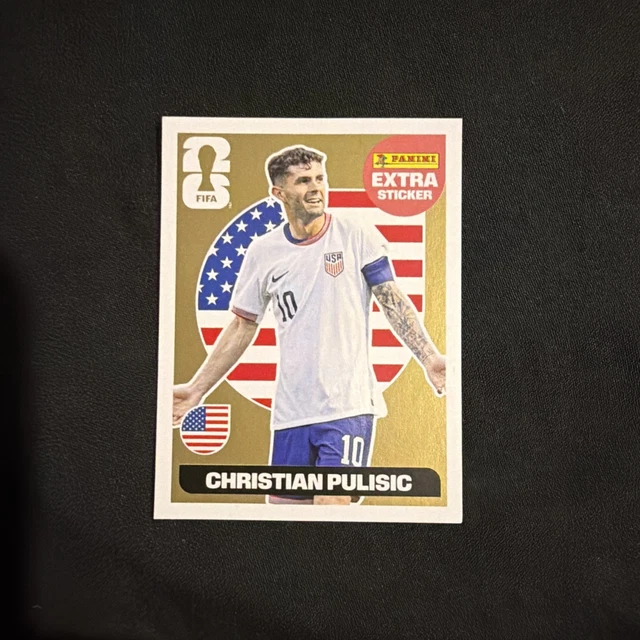 PANINI FIFA WORLD Cup 2026 Extra Sticker GOLD Christian Pulisic USA #10 ...