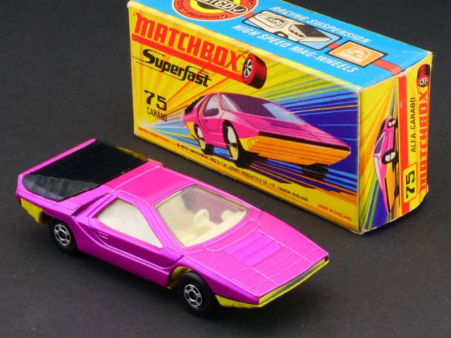 MATCHBOX 75 B Superfast Alfa Romeo Carabo Lesney 1971 Box OVP 1706-02 ...