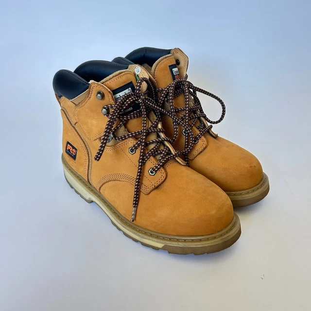 TIMBERLAND PRO 6& Pit Boss Steel Toe Work Boots Wheat 33030 - Mens Size ...