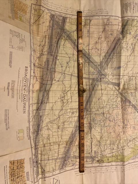 VINTAGE AERONAUTICAL MAP 1960 Broadview-Dauphin Saskatchewan Manitoba ...