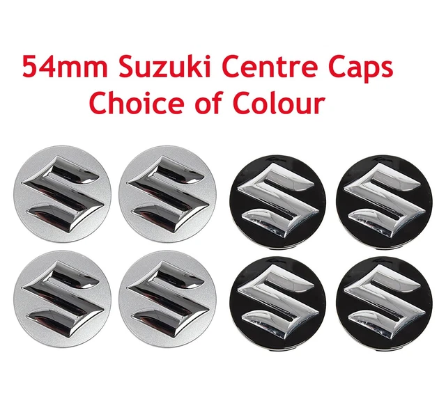 SUZUKI ALLOY WHEEL Centre Caps. 4 x 54mm. VITARA, SWIFT, ALTO, IGNIS ...
