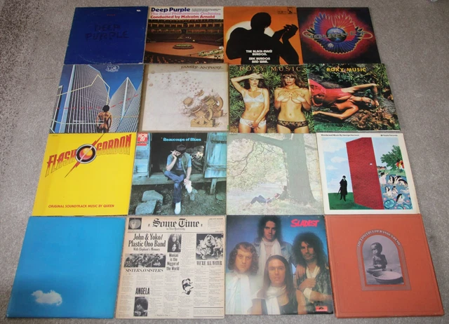 16 LP ROCK Sammlung Schallplatten Vinyl LENNON HARRISON SLADE QUEEN ...