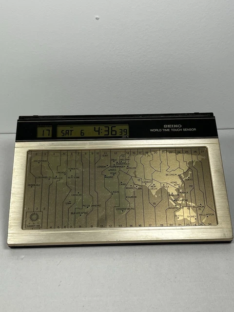 VINTAGE SEIKO WORLD Time Touch Sensor Desk Clock YJ20 Japan Made ...