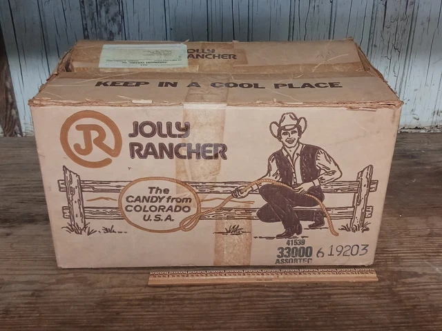 RARE VINTAGE HALLOWEEN JOLLY RANCHER CANDY Box 1960s Cowboy Graphics ...