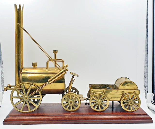 Vintage Antique Brass Model Of Robert Stephensons Rocket Train