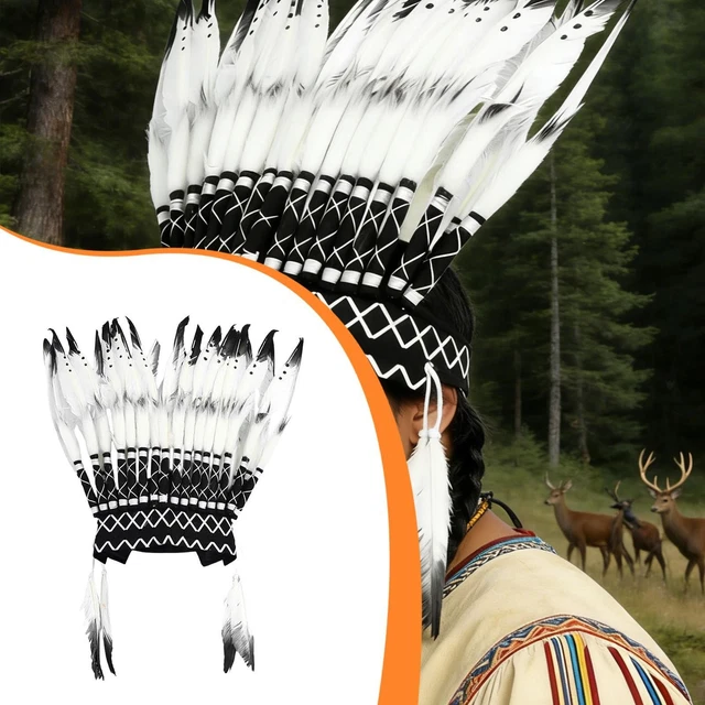 INDIAN HAT FEATHER Headdress for Men Women Decoration Headband for ...