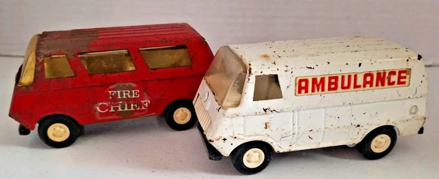 FIRE CHIEF PRESSED Steel Van 1970’s Vintage Red Tonka Department Van ...