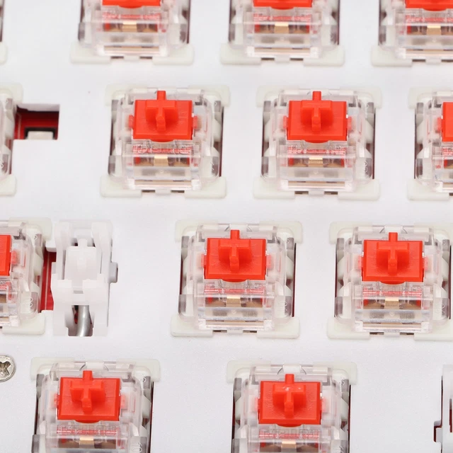 RED SWITCH MECHANICAL Keyboard 64 Keys Wireless 2.4G BT3.0 5.0 Type C ...