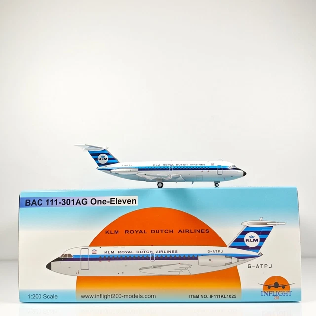 1:200 INFLIGHT KLM BAC 111-301AG One-Eleven G-ATPJ Airplane Diecast ...